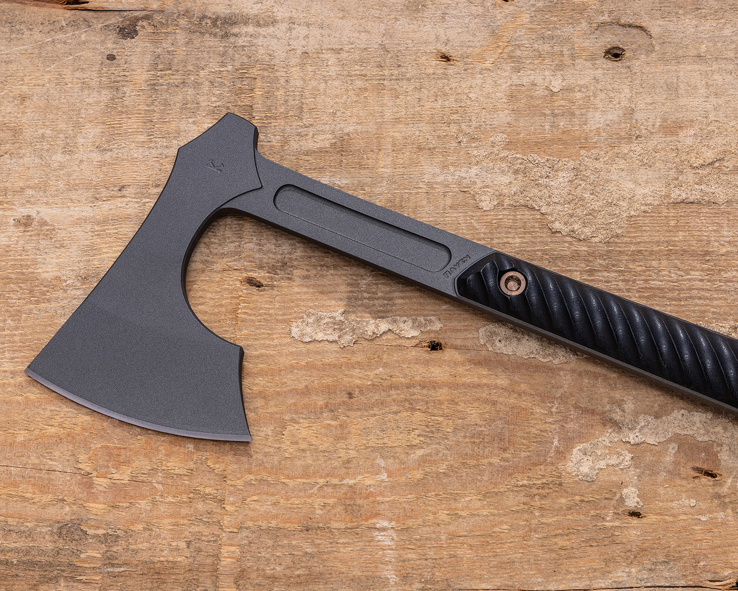 RMJ Tactical Raven Tomahawk 14.5" Overall, Tungsten Cerakote 80CrV2 ...