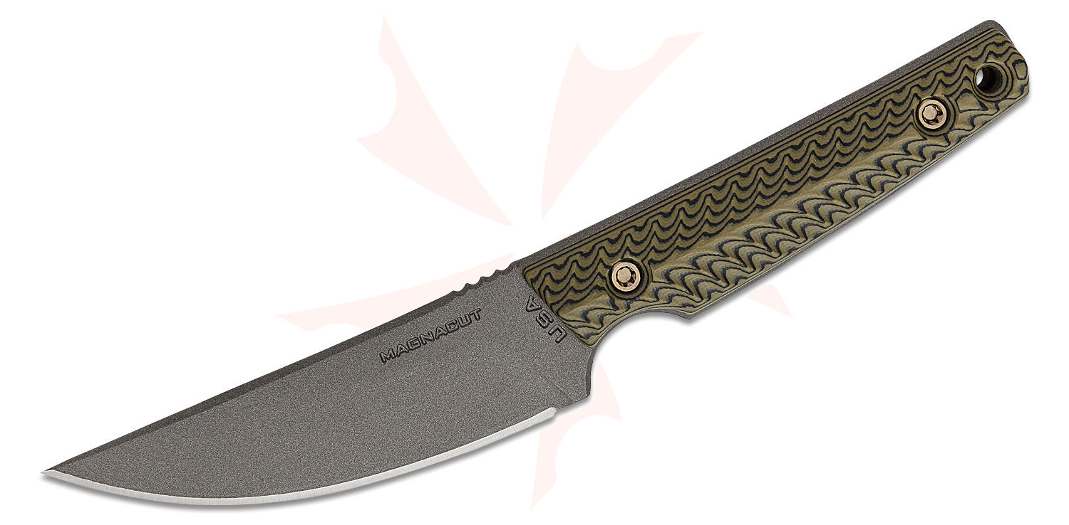 RMJ Tactical Unmei Fixed Blade Knife 4" MagnaCut Tungsten, Dirty Olive ...