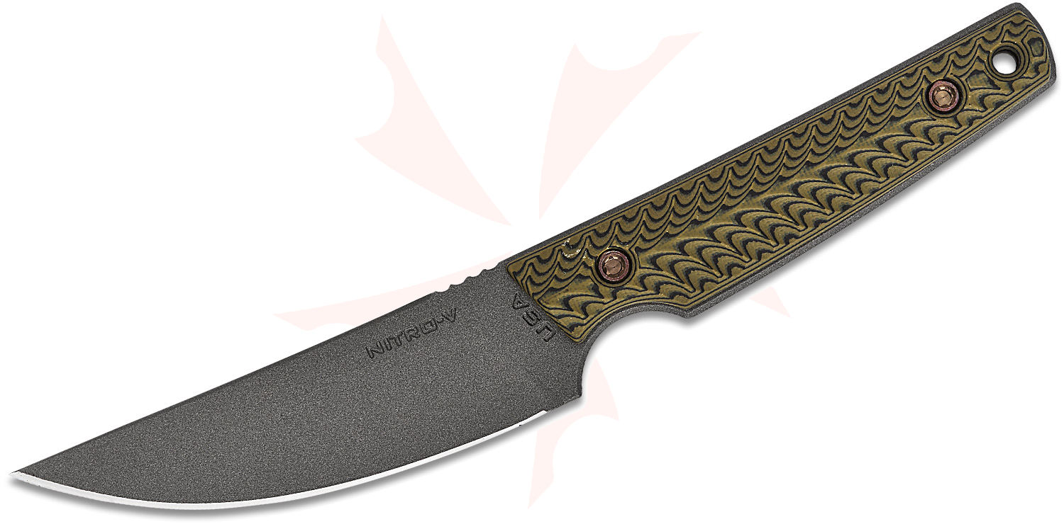 RMJ Tactical Unmei Fixed Blade Knife 4" Nitro-V Tungsten Cerakote ...