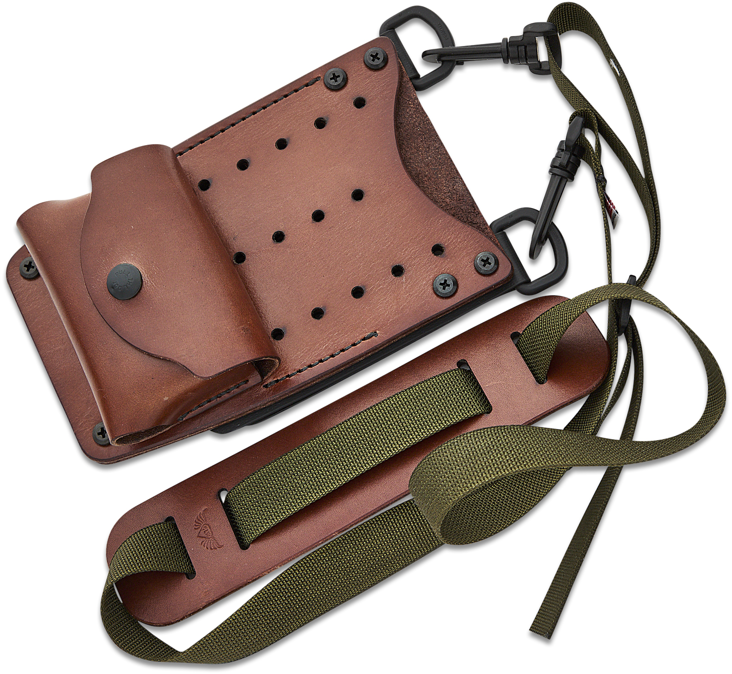 RMJ Tactical Brown Leather Universal Tomahawk Carry Rig - KnifeCenter ...