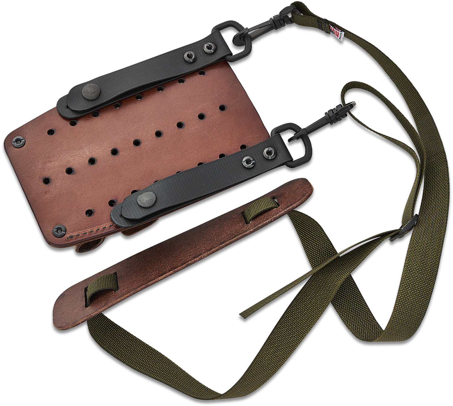 RMJ Tactical Brown Leather Universal Tomahawk Carry Rig - KnifeCenter ...