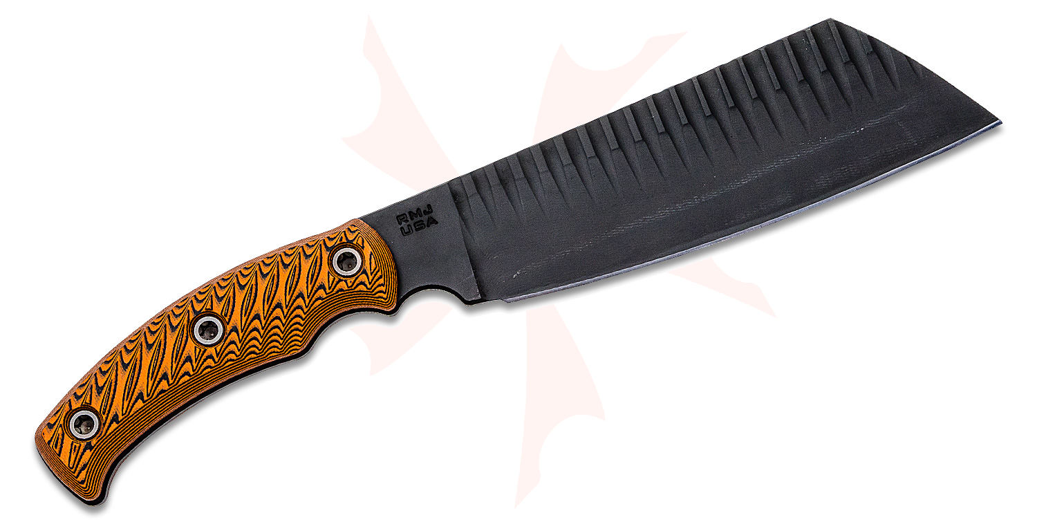 RMJ Tactical Da Choppa Fixed Blade Knife 7.375" 80CRV2 Carbon, Black ...