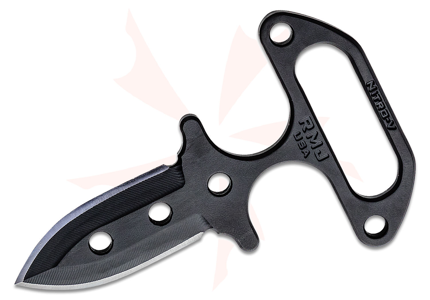 RMJ Tactical Push Dagger 2.25" Graphite Black Nitro-V Double Edge Blade ...