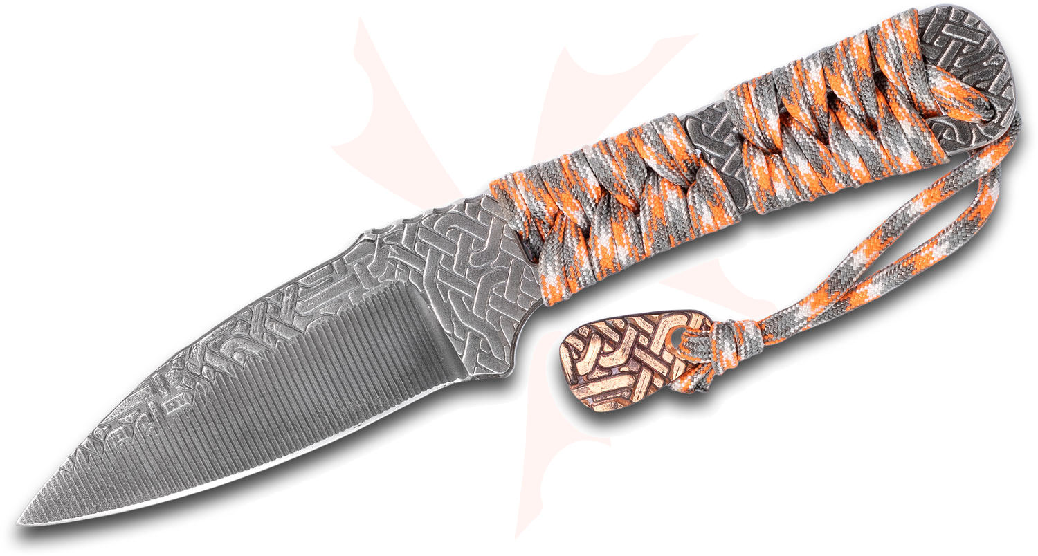 RMJ Tactical Custom Forged Utsidihi Fixed Blade Knife 3.75" Celtic Knot ...