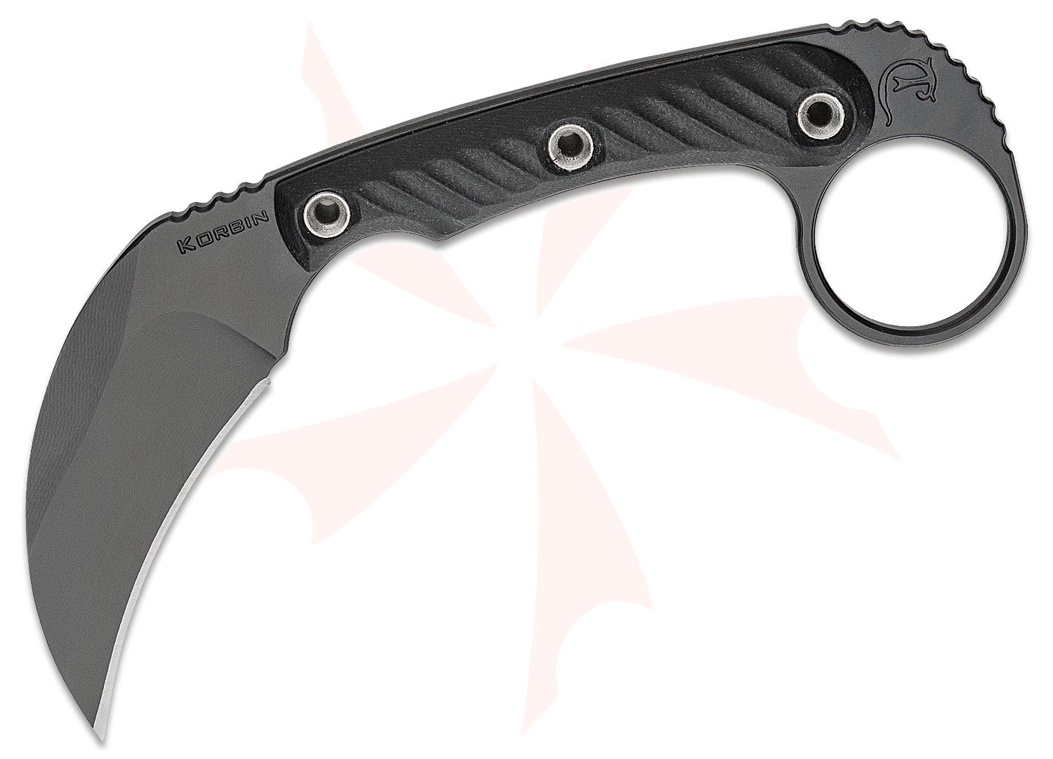 RMJ Tactical Blackout Korbin Karambit Fixed Blade Knife 2.875" Black ...