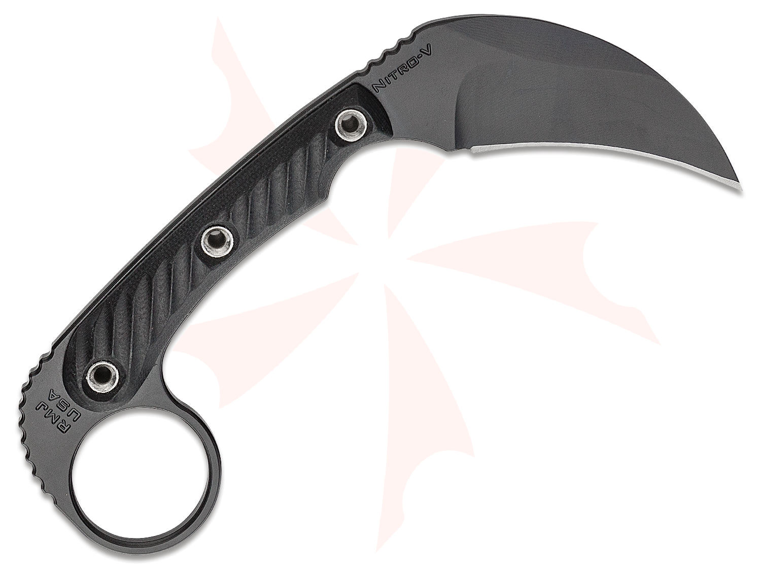 RMJ Tactical Blackout Korbin Karambit Fixed Blade Knife 2.875" Black ...