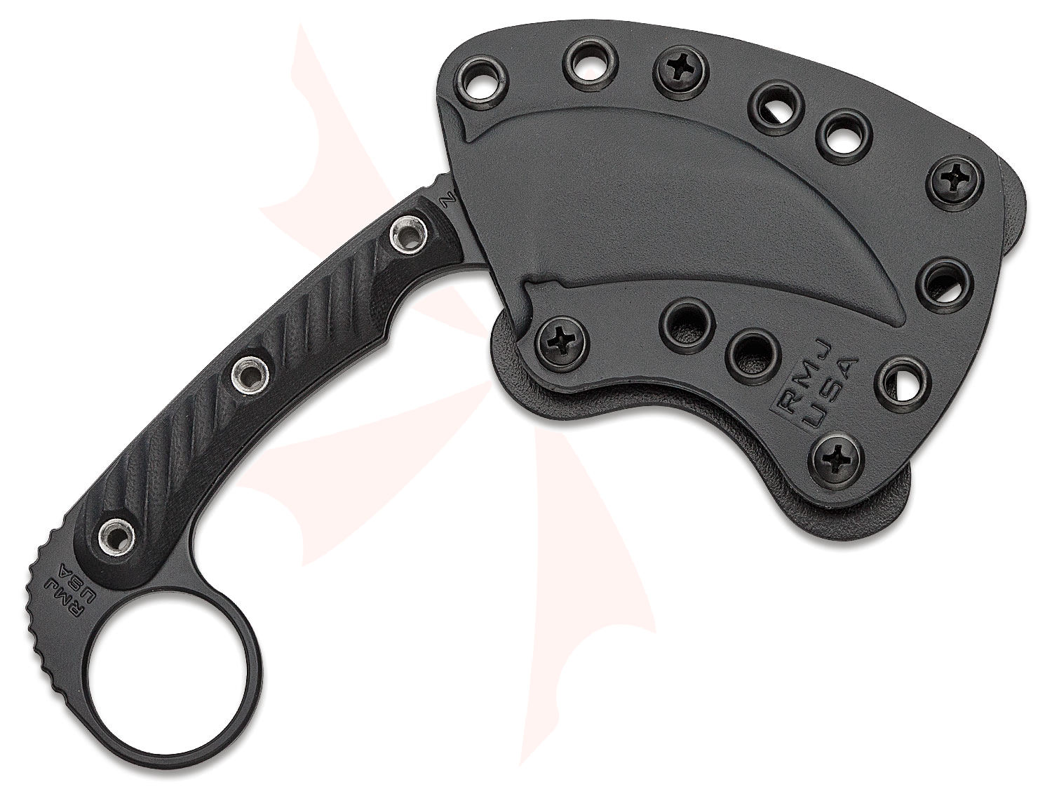 RMJ Tactical Blackout Korbin Karambit Fixed Blade Knife 2.875" Black ...