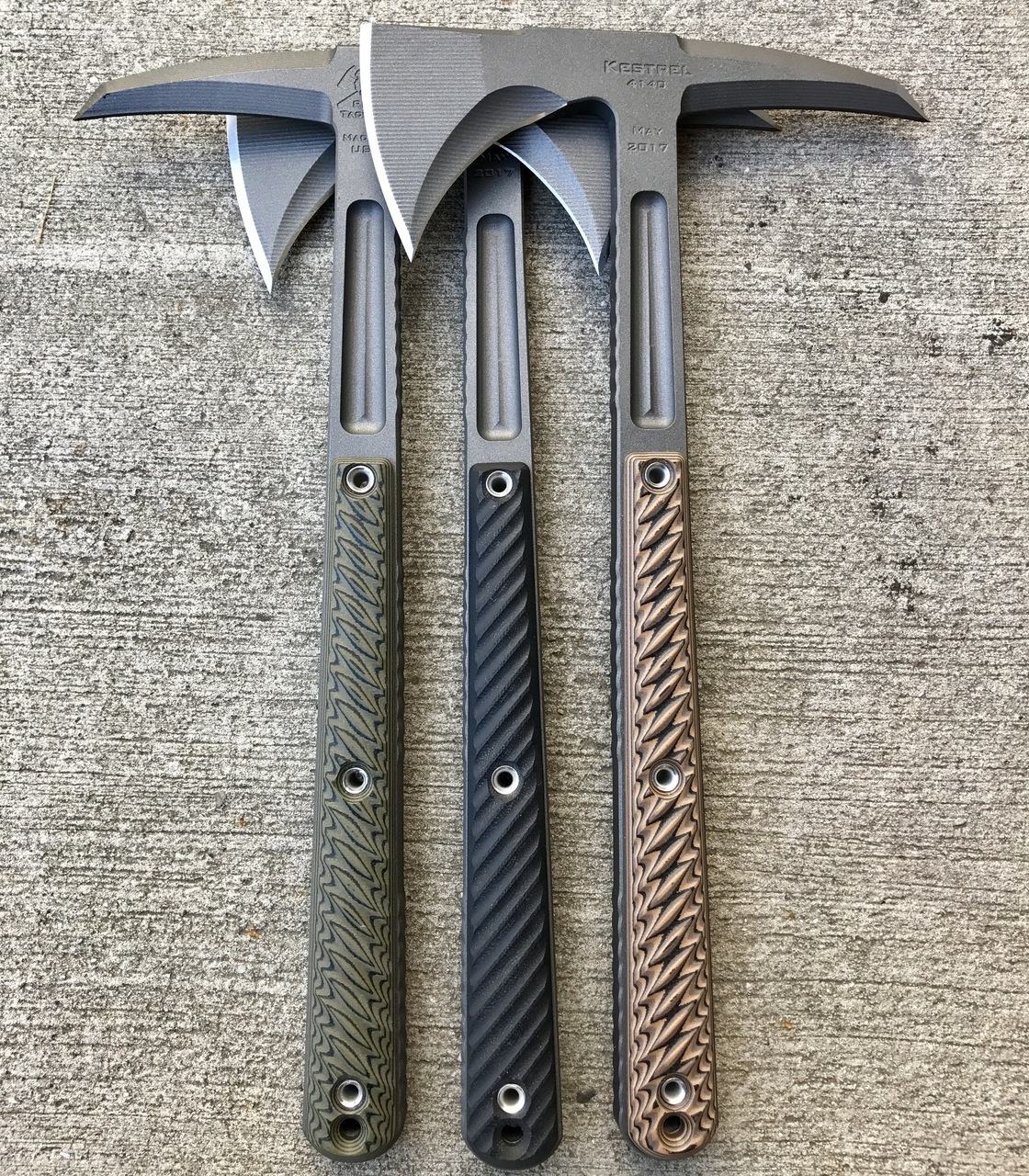 RMJ Tactical Kestrel Tomahawk 13" Overall, Tungsten Cerakote, Scallop ...