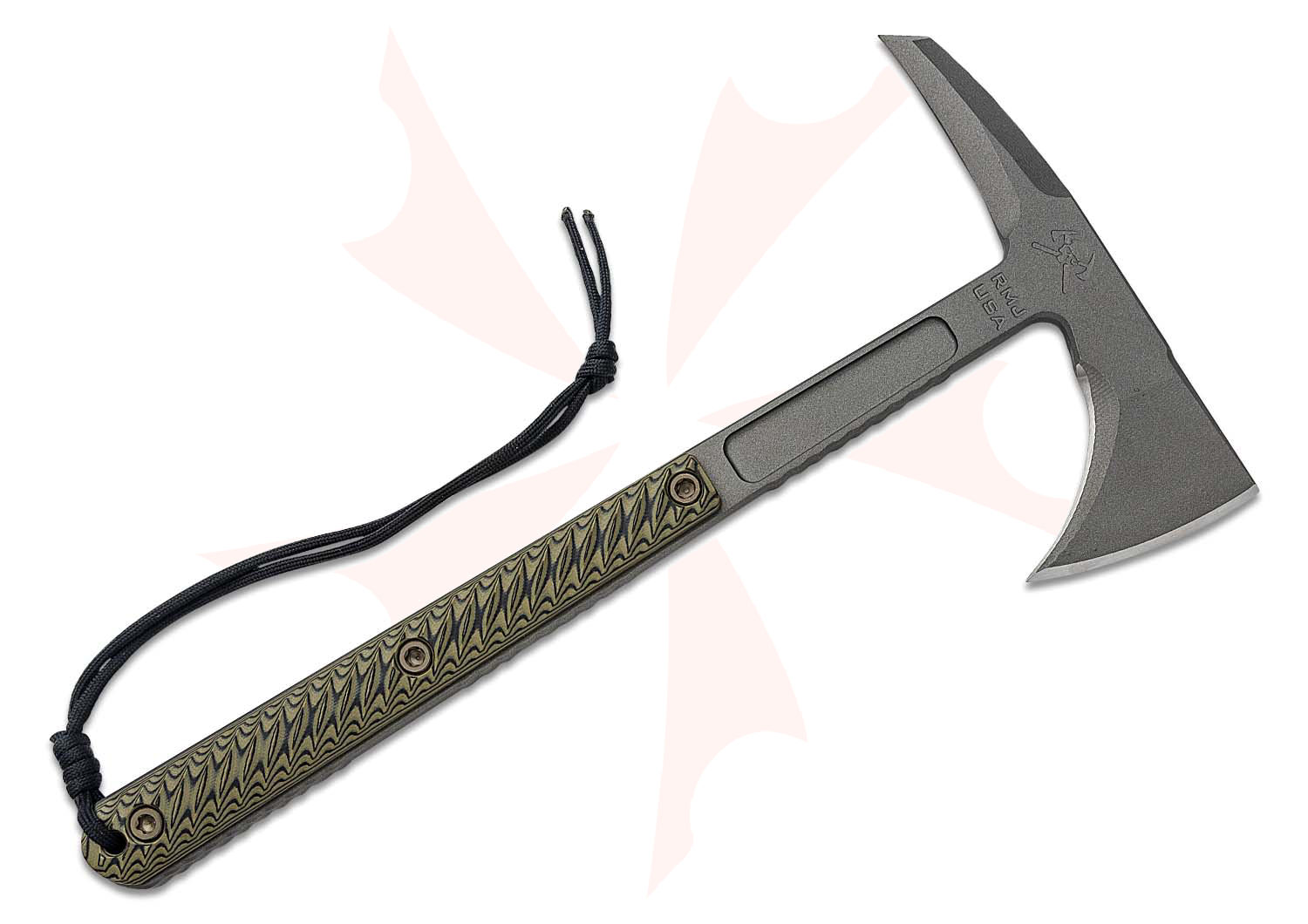 RMJ Tactical Kestrel Feather Tomahawk 13" Overall, Tungsten Cerakote ...