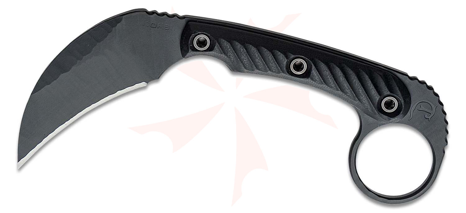RMJ Tactical Korbin Karambit Fixed Blade Knife 2.875" Textured S45VN ...