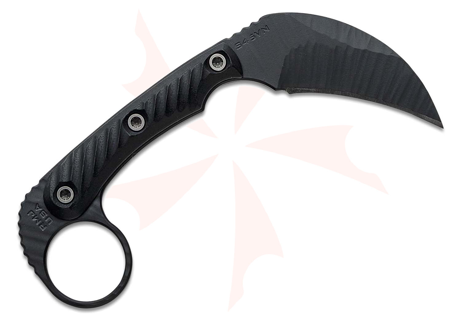 RMJ Tactical Korbin Karambit Fixed Blade Knife 2.875" Textured S45VN ...
