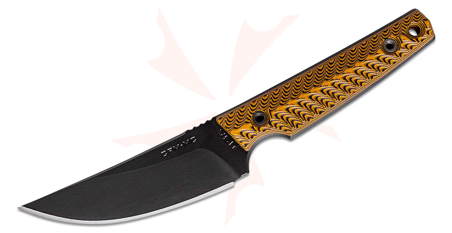 RMJ Tactical Unmei Fixed Blade Knife 4" CPM-MagnaCut Black Cerakote ...