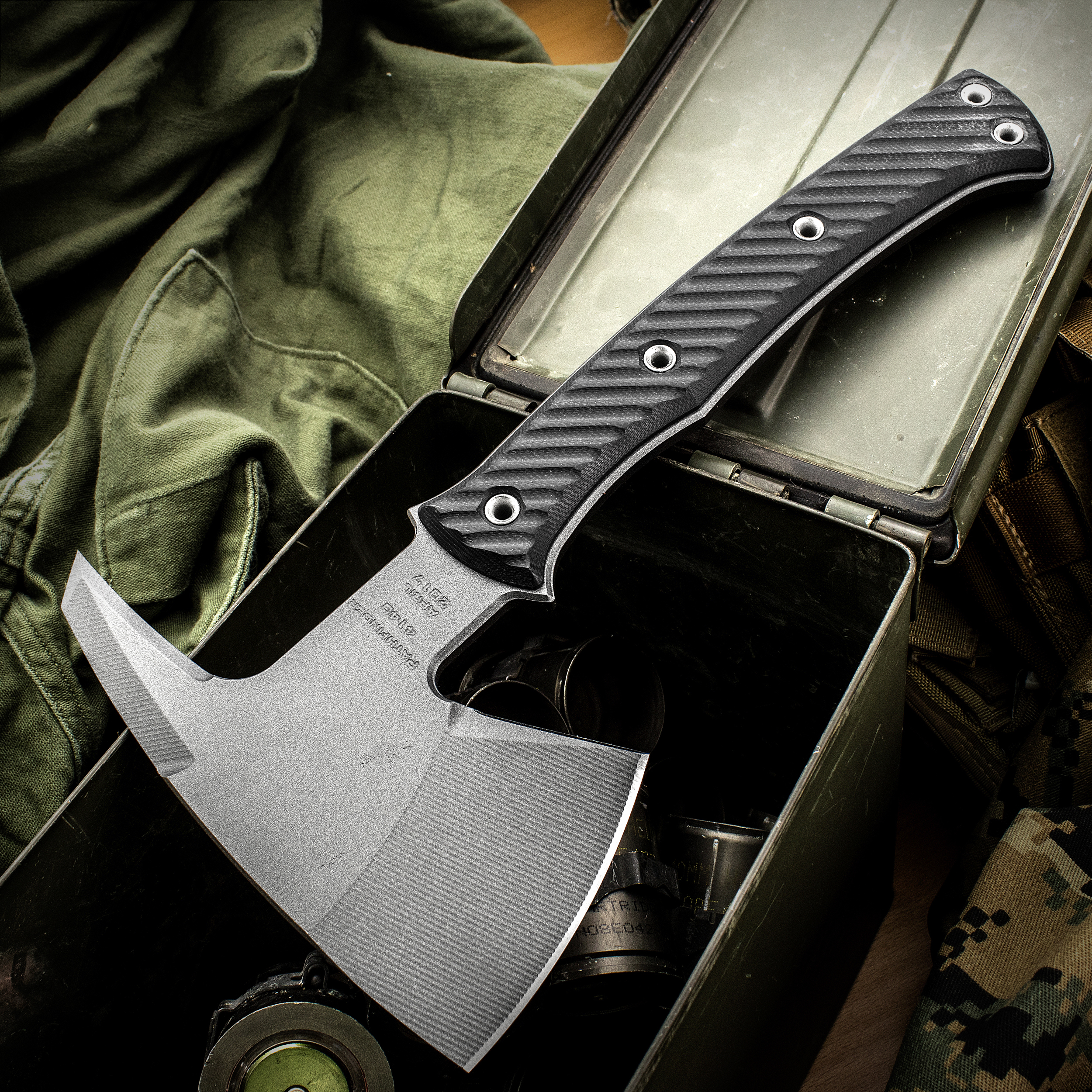 RMJ Tactical Pathfinder Tomahawk 11.75" Overall, Black G10 Handle ...