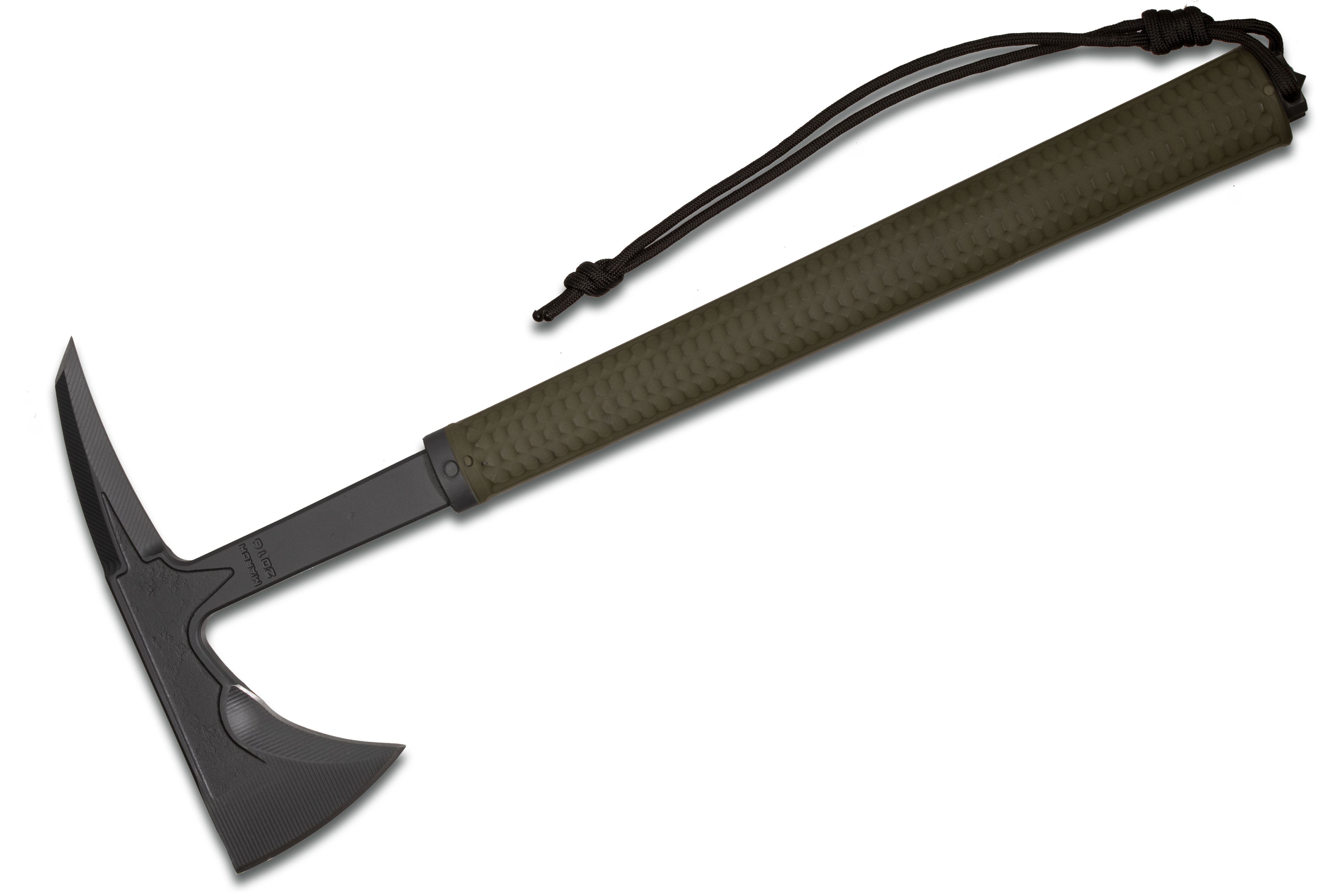 RMJ Tactical S13 Shrike Tomahawk 13.5" Overall, OD Green Rubber Handle ...