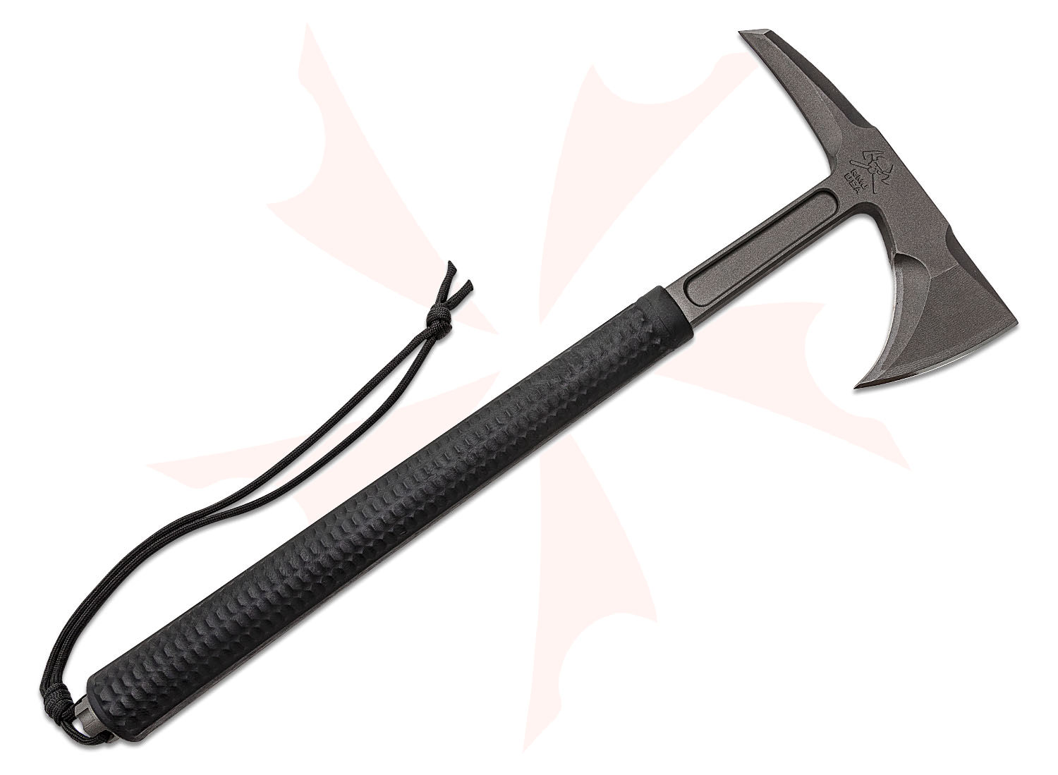 RMJ Tactical Shrike Tomahawk 15.5" Overall, Black Rubber Handle, Kydex ...
