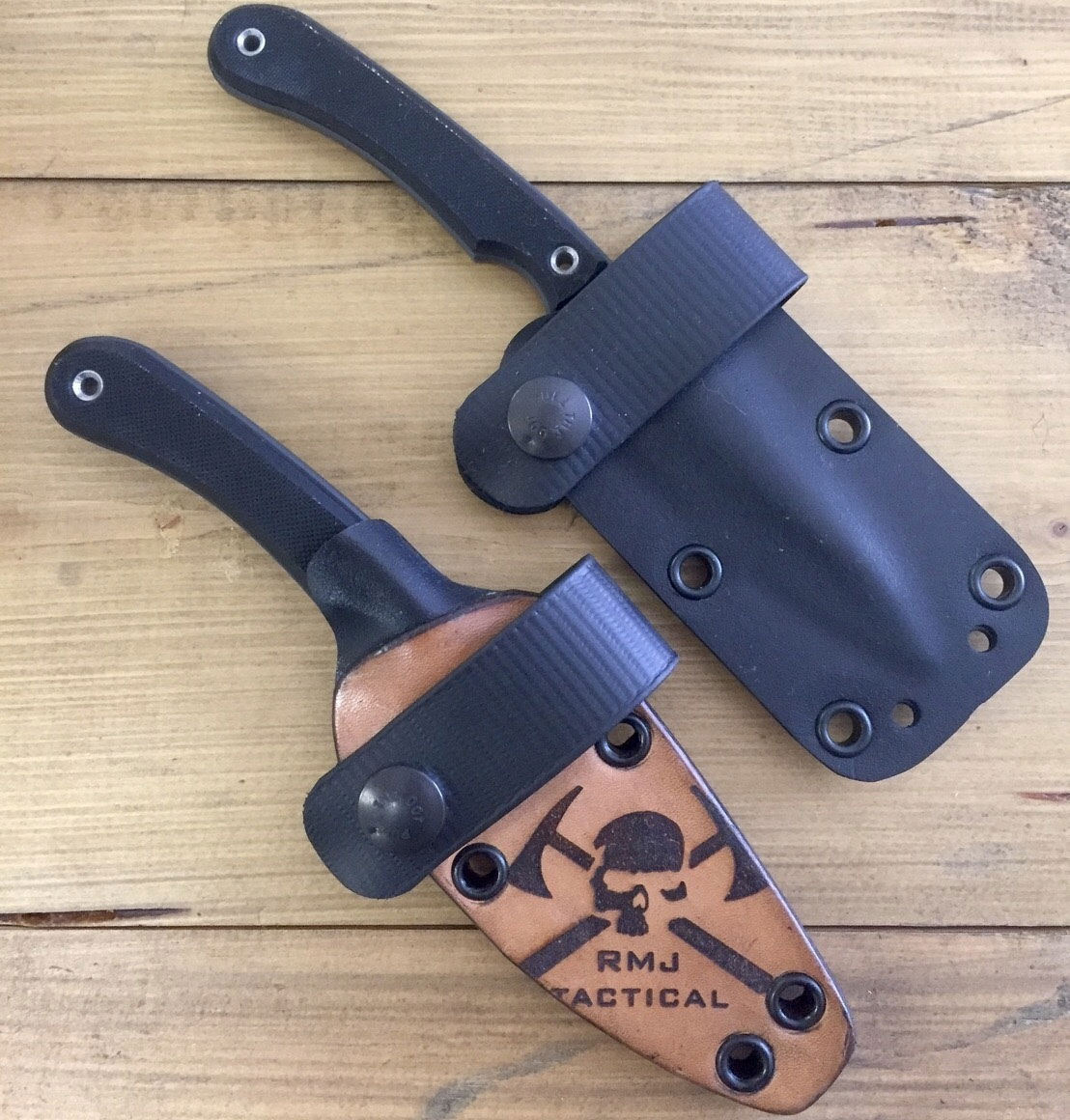 RMJ Tactical Hybrid Leather/Kydex Sheath for the Sparrow Fixed Blade ...