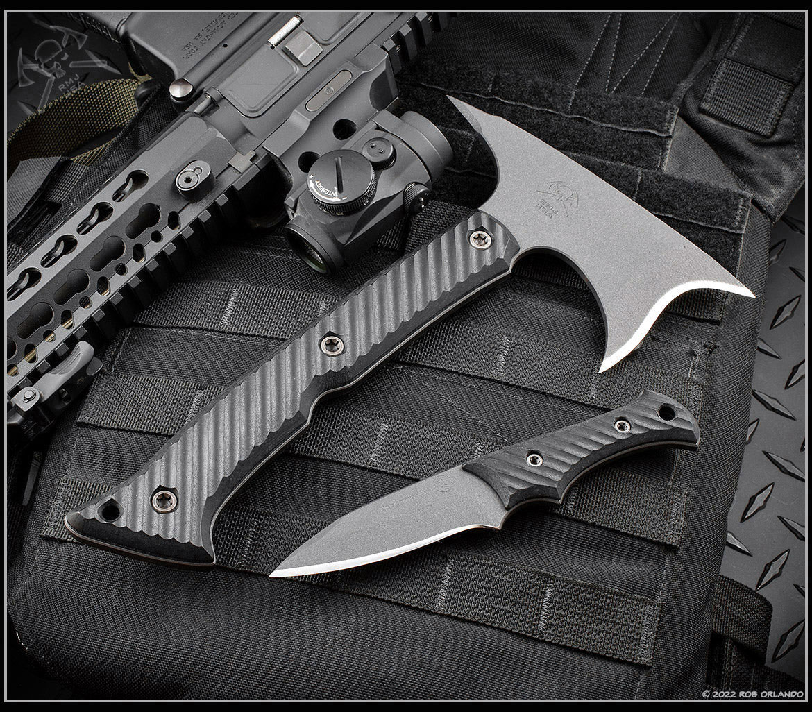 RMJ Tactical/Tracker Dan Graymatter Tomahawk and Bloodshark Fixed Blade ...