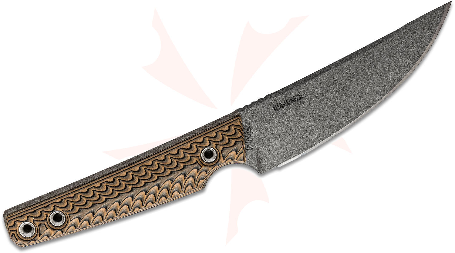 RMJ Tactical Unmei Fixed Blade Knife 4" Nitro-V Tungsten Cerakote ...