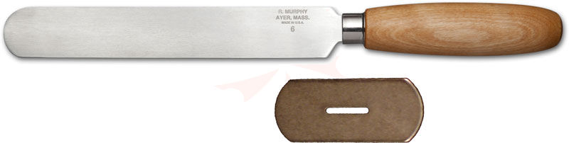 R. Murphy Round Point Skiving Knife 6" Carbon Blade, Natural Wood ...