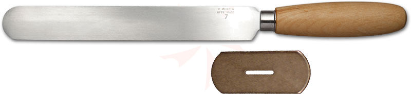 R. Murphy Round Point Skiving Knife 7" Carbon Blade, Natural Wood ...
