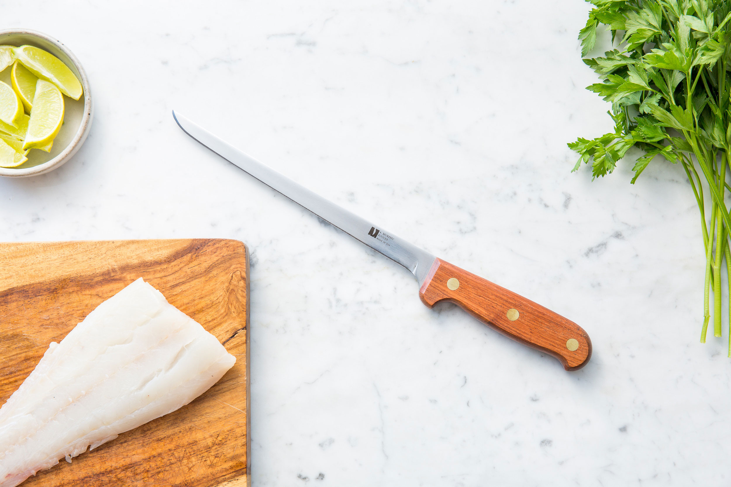 R. Murphy Fillet Knife 8" 420HC Stainless Steel Blade, Bubinga Wood ...