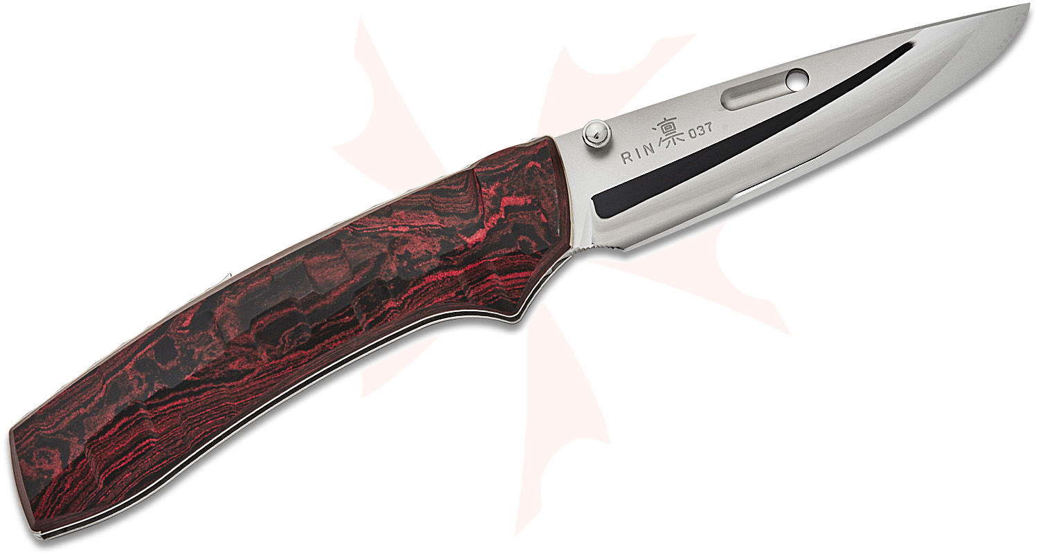 Rockstead RIN-ZDP (RD) Japanese Button Lock Folding Knife 3.35" ZDP-189 ...