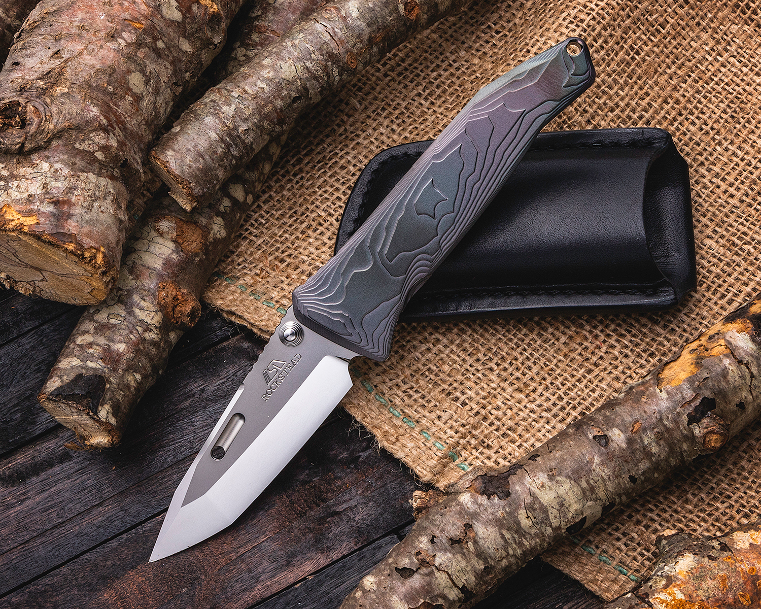 Rockstead SAI-T-ZDP Japanese Folding Knife 3.125" ZDP-189 Mirror Finish ...