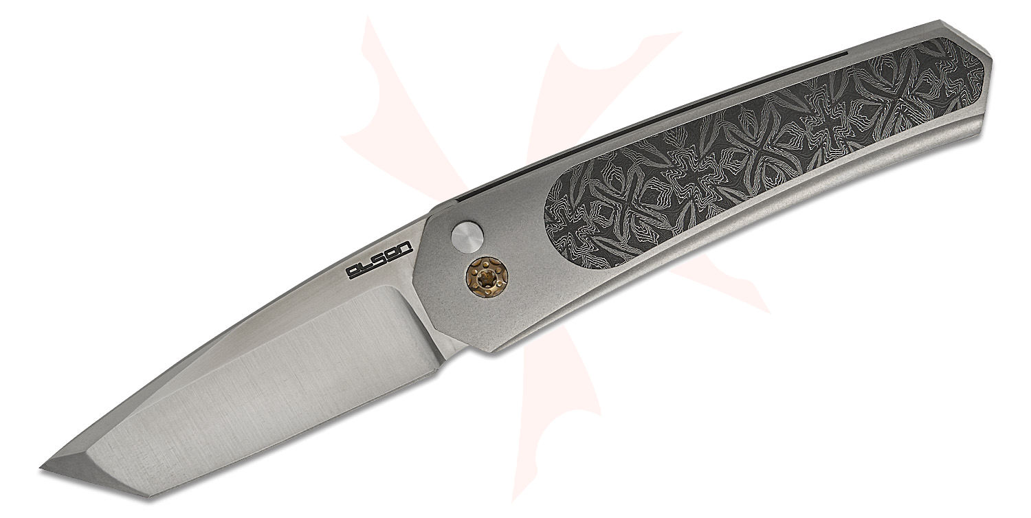 Rod Olson Custom Defiant Front Flipper Knife 3.2" RWL-34 Satin Compound ...