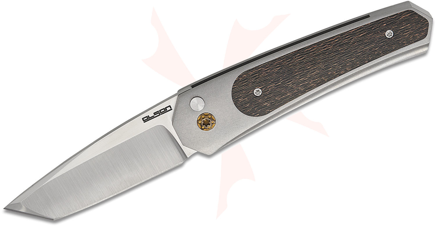 Rod Olson Custom Defiant Front Flipper Knife 3.2" RWL-34 Satin Compound ...