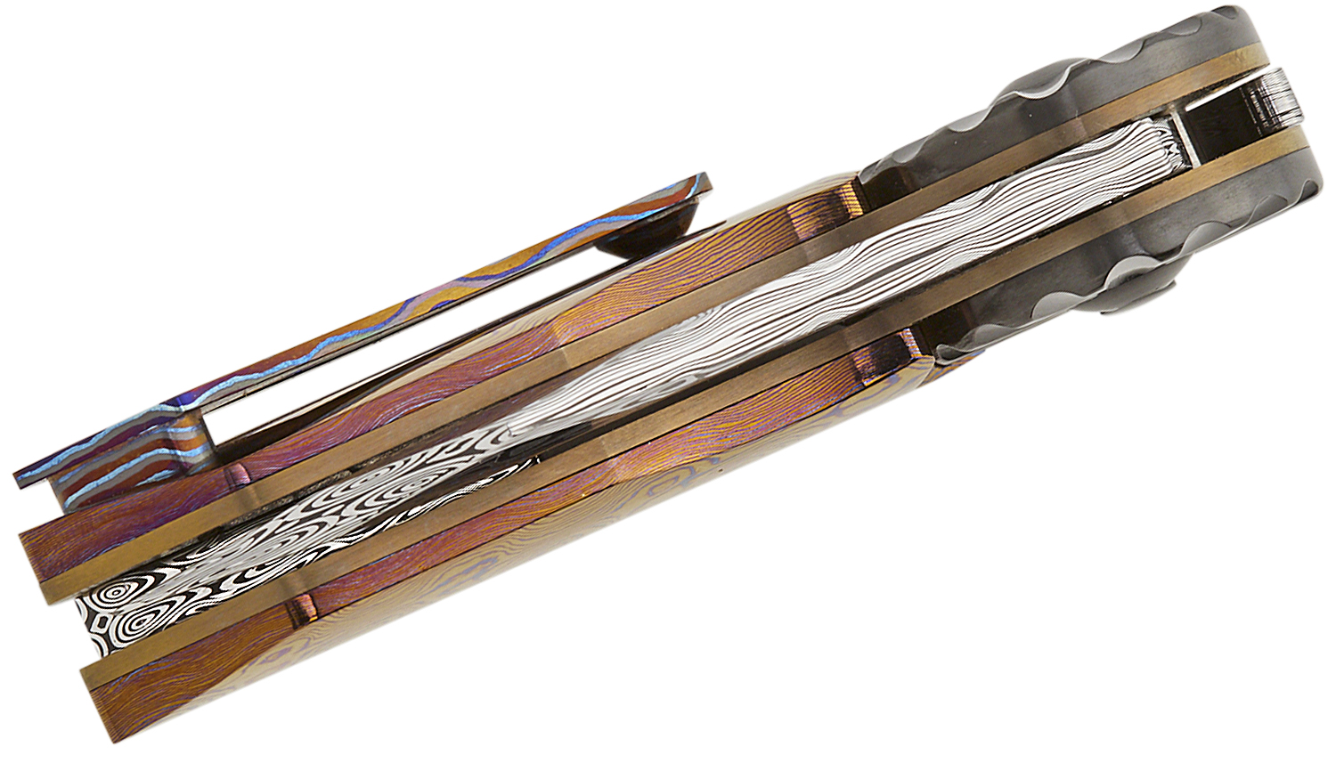 Rod Olson Custom JV Microburst V2 Flipper Knife 2.25" Bifrost Damasteel ...