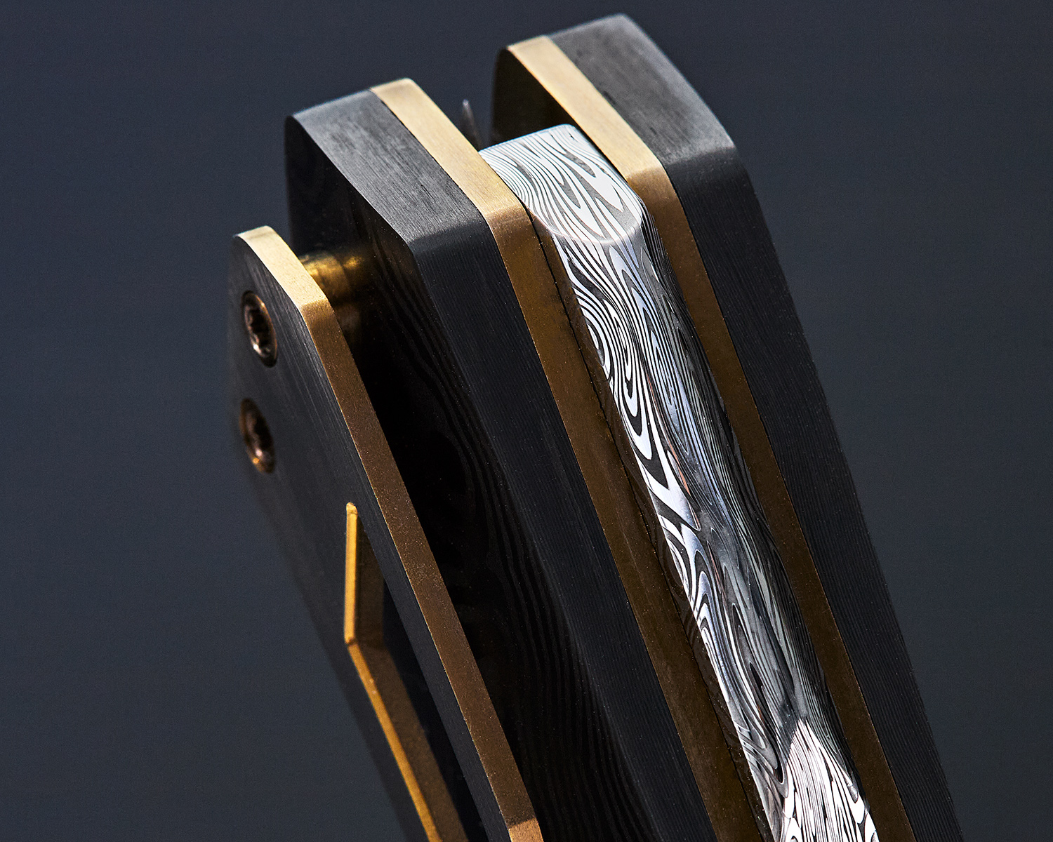 Rod Olson Custom JV Megaburst Flipper Knife 3.375" Thor Damasteel ...