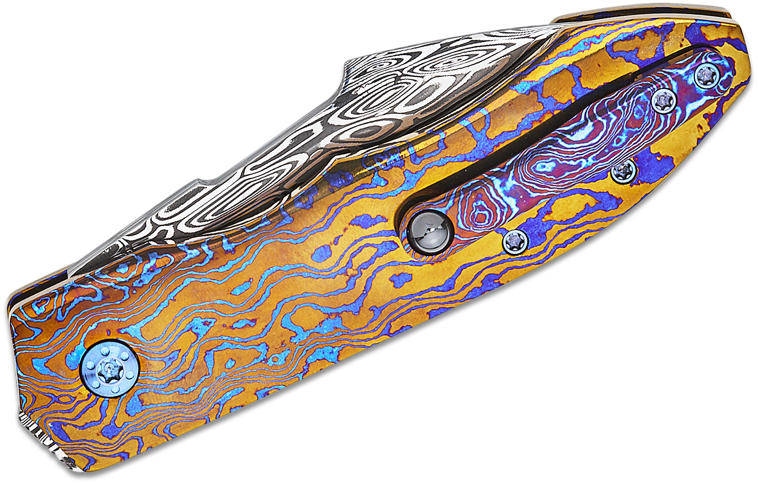 Rod Olson Custom JV Sunda Button Lock Front Flipper Knife 3.25" Loki ...