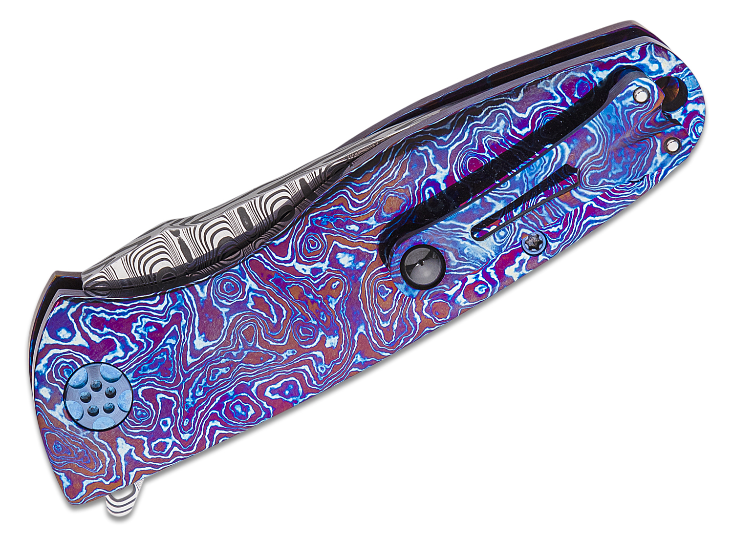 Rod Olson Custom Urban Tac Flipper Knife 3.125" Odin's Eye Damasteel ...