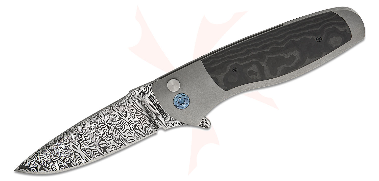 Rod Olson Custom Urban Tac Flipper Knife 3.125" Odin Heim Damasteel ...
