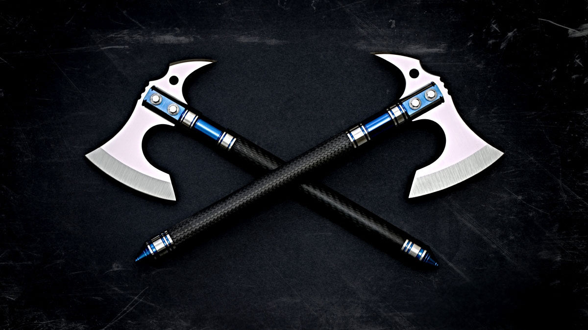 Sergey Rogovets Custom MV Axe, 14.5" Overall, CPM-154 Double Edge Blade ...