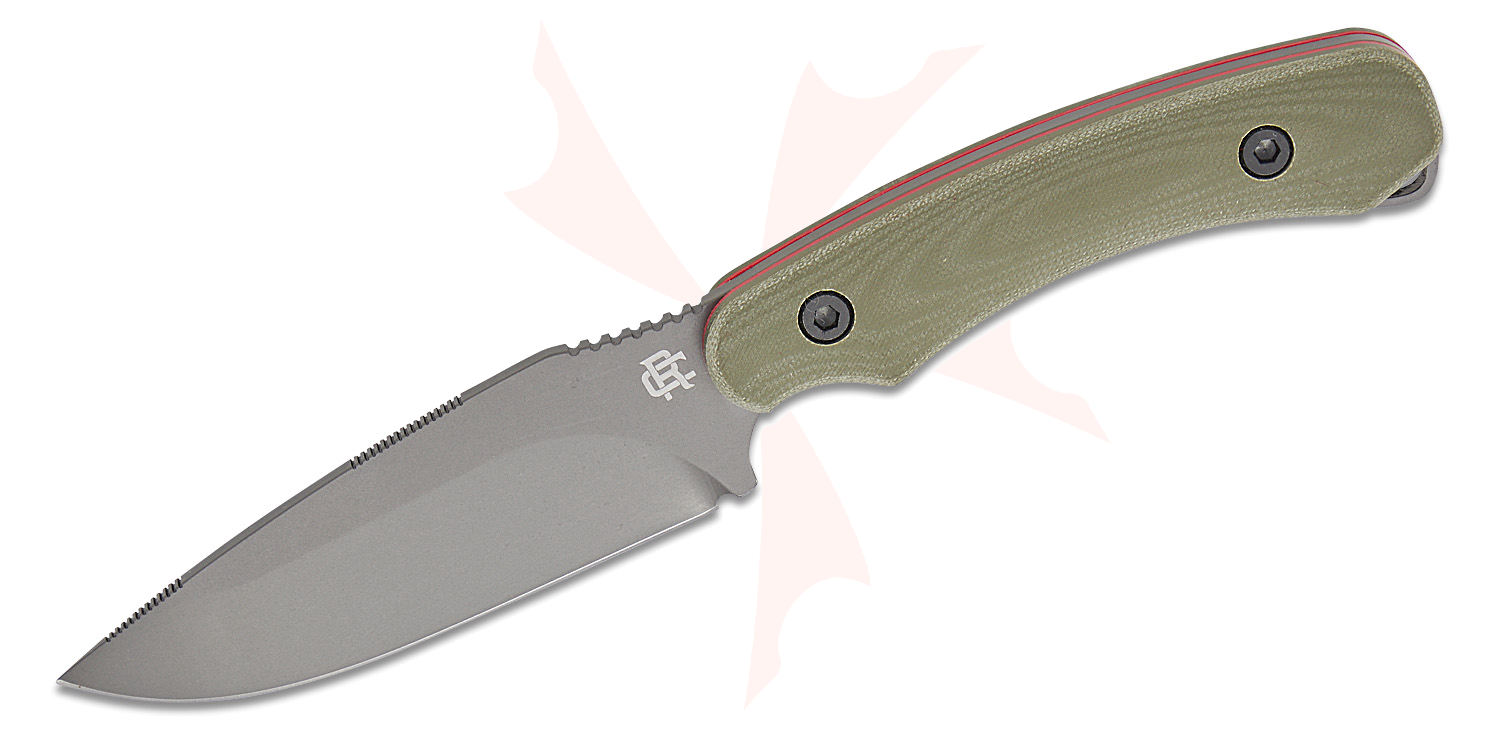 RoseCraft Blades F1 Fixed Blade Knife 4" 1095 Gray PVD Drop Point Blade ...