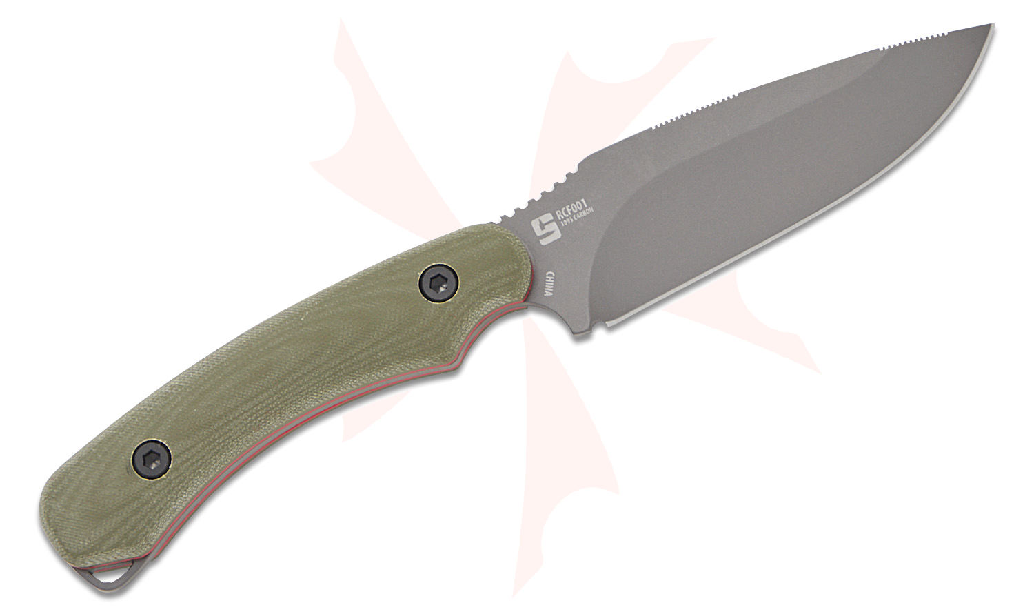 RoseCraft Blades F1 Fixed Blade Knife 4" 1095 Gray PVD Drop Point Blade ...