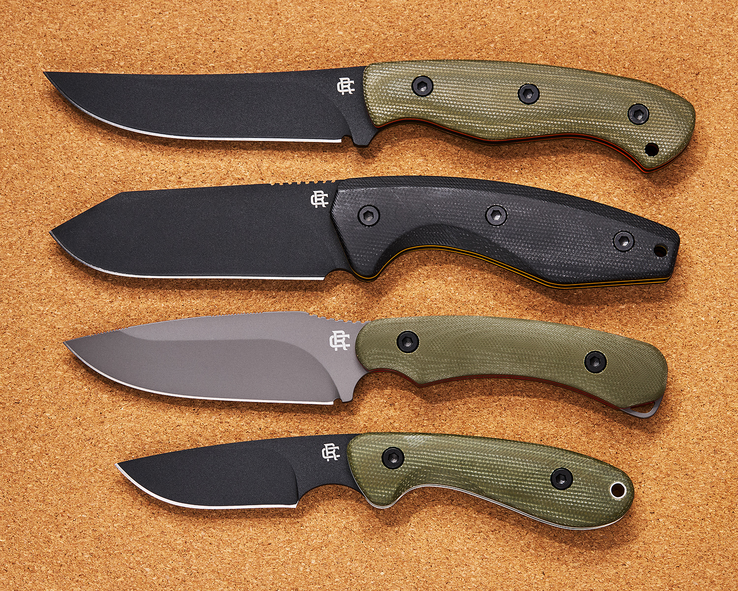 RoseCraft Blades F1 Fixed Blade Knife 4" 1095 Gray PVD Drop Point Blade ...
