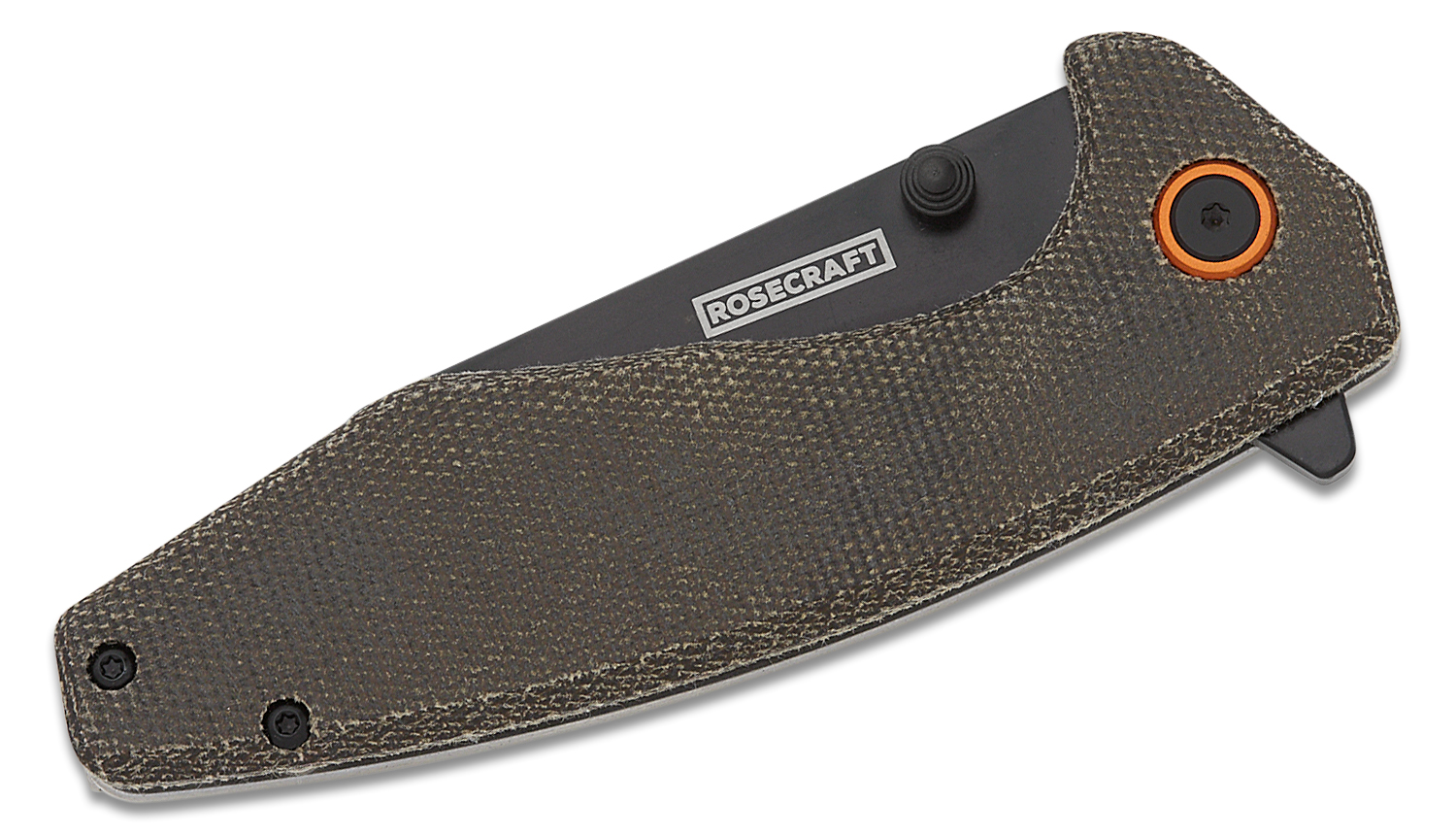 RoseCraft Blades Adjuta Frame Lock Flipper Knife 3.2" RPM9 Black PVD Clip Point Blade, Brown ...