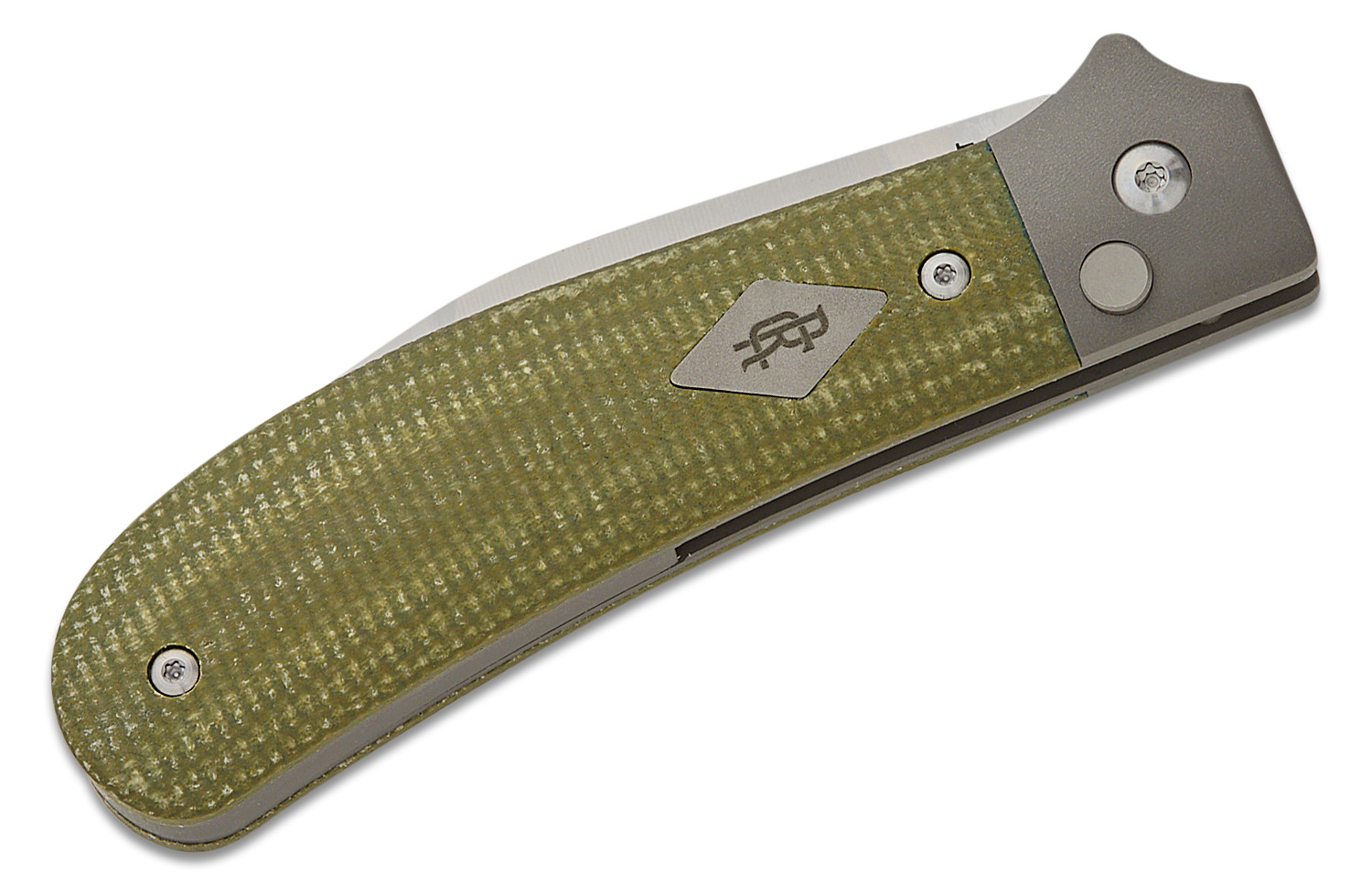 RoseCraft Blades Clinch River Swayback Button Lock Folding Knife 3.125 ...