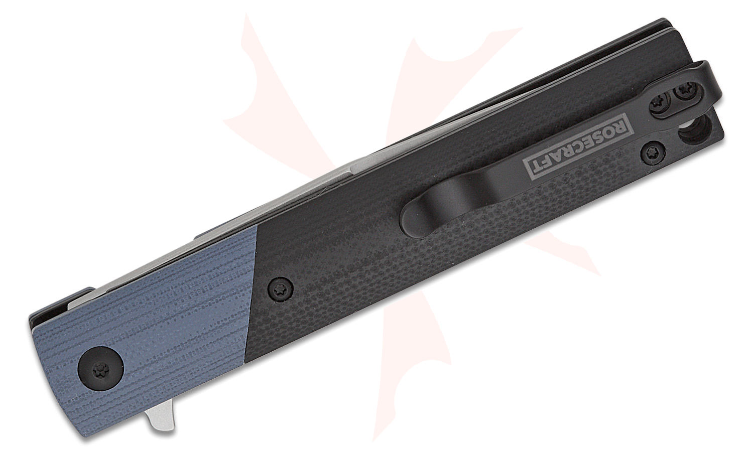 RoseCraft Blades Joka Executive Liner Lock Flipper Knife 3.6" RPM9 Stonewashed Clip Point Blade ...