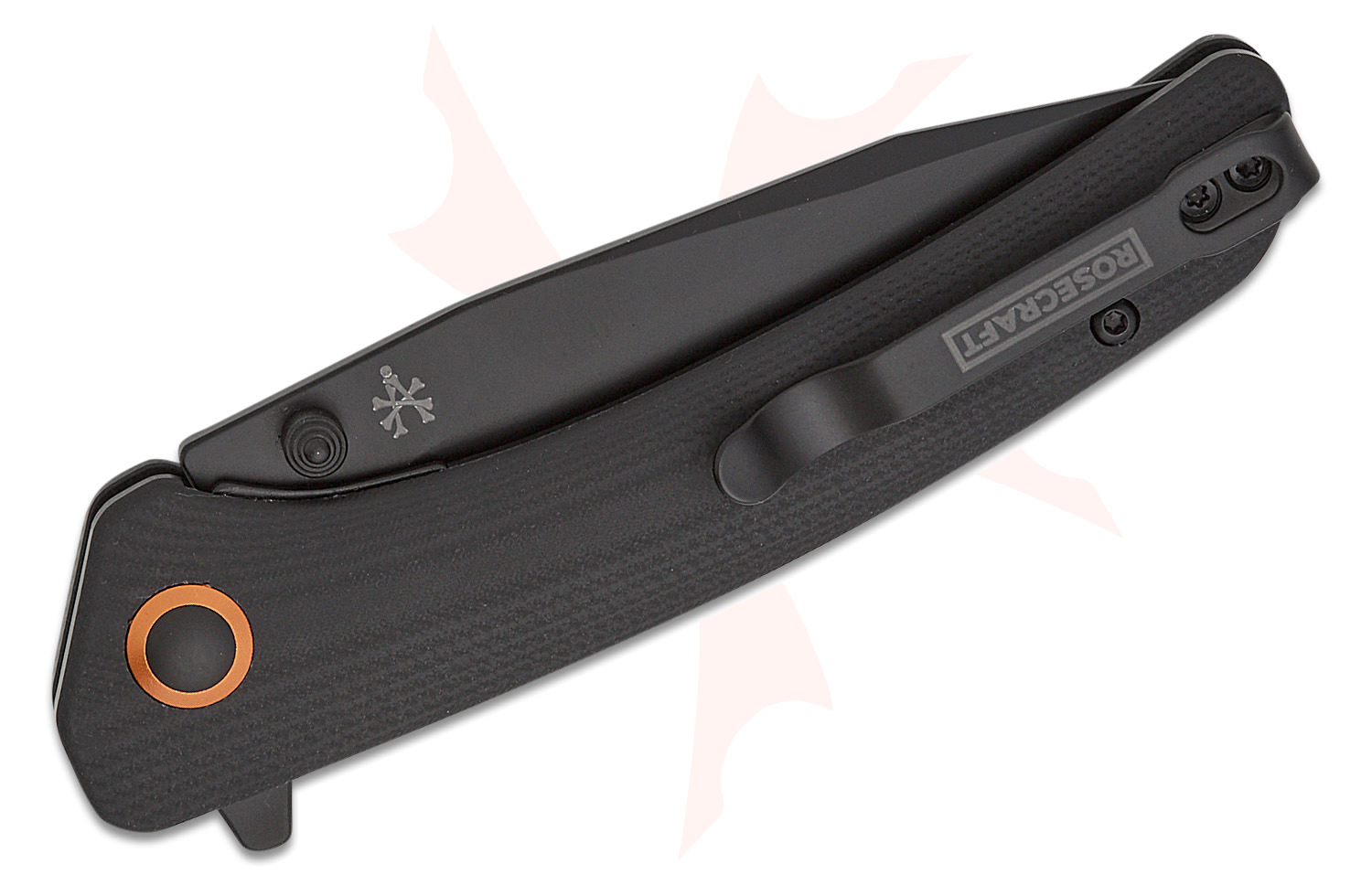 RoseCraft Blades Tarakona Liner Lock Flipper Knife 3.2" RPM9 Black PVD Clip Point Blade, Black ...