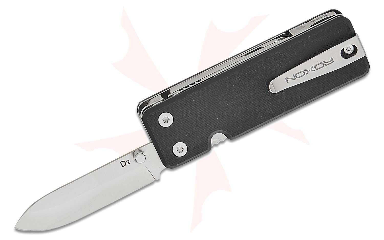 Roxon Tool KS2 Elite One-Handed Multi-Tool, 3.42" Closed, 14 Tools ...