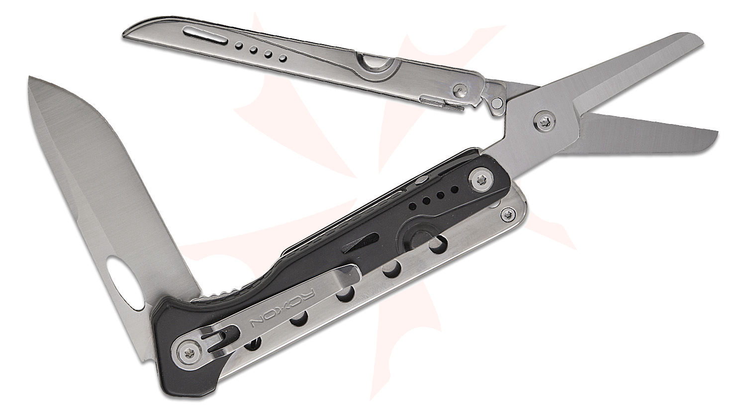 Roxon Tool Knife Scissors Modular Multi-Tool, 2.76" Closed, 2 Tools, Black G10 Handles, Pocket ...