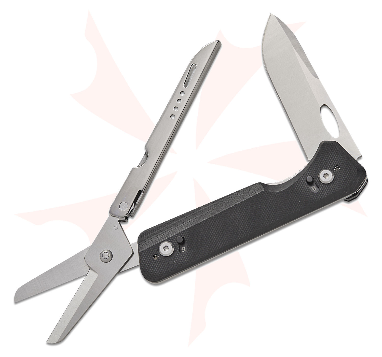 Roxon Tool Knife Scissors Modular Multi-Tool, 2.76" Closed, 2 Tools, Black G10 Handles, Pocket ...
