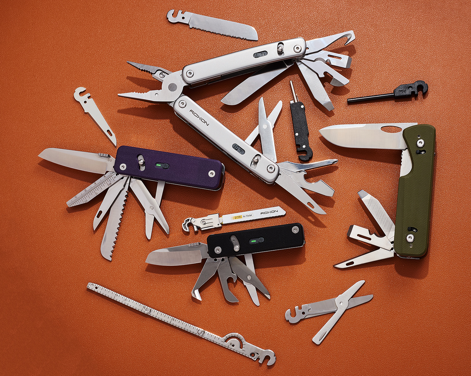 Roxon Tool MINI FLEX Companion Modular One-Handed Multi-Tool, 3.1 ...