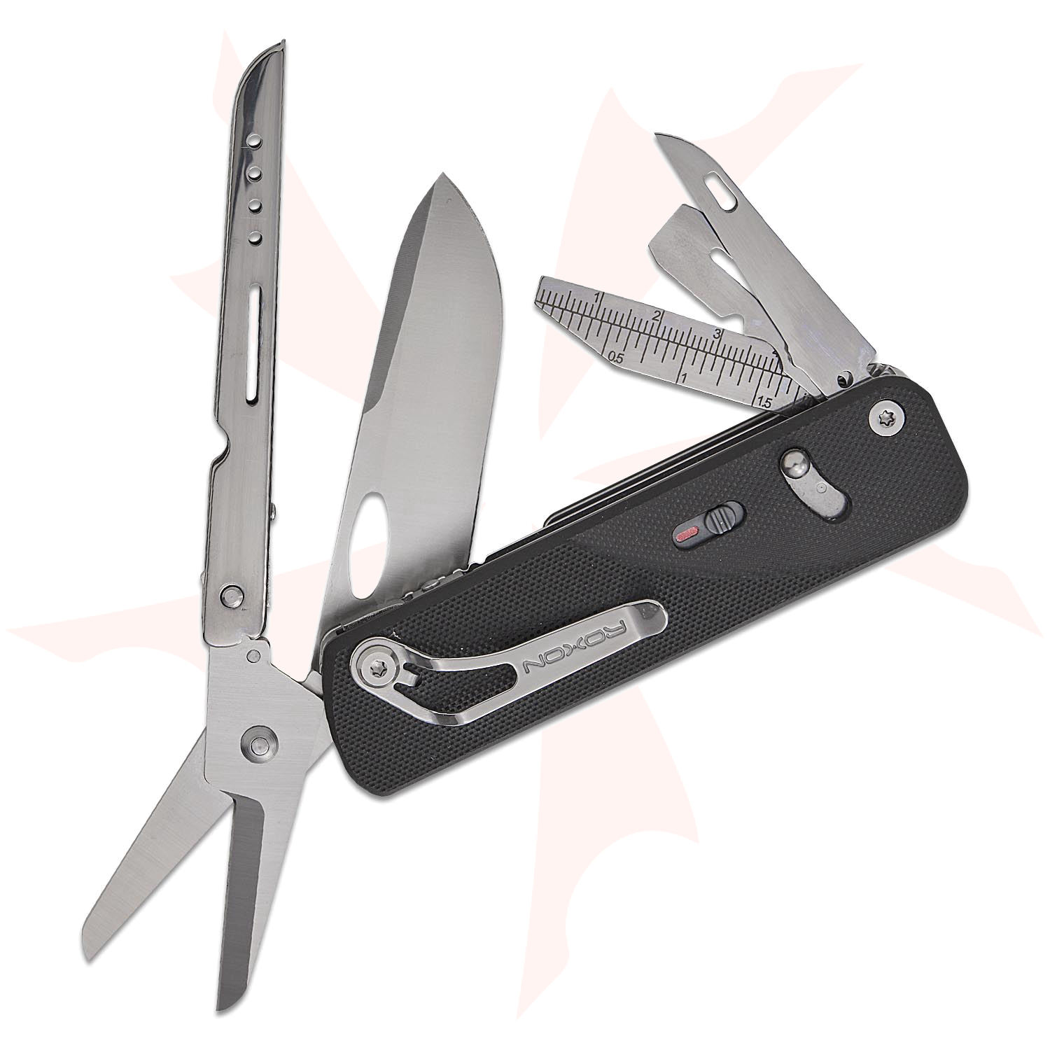 Roxon Tool FLEX Shears Modular One-Handed Multi-Tool, 4.25" Closed, 14 ...