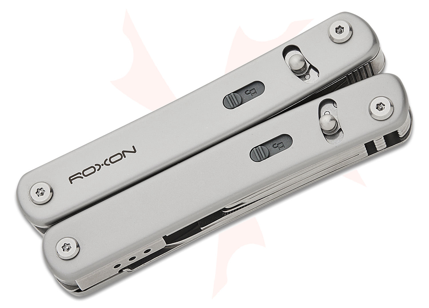 Roxon Tool FLEX Open-Source Modular One-Handed Multi-Tool, 4.21" Closed, 19 Tools, Stainless ...