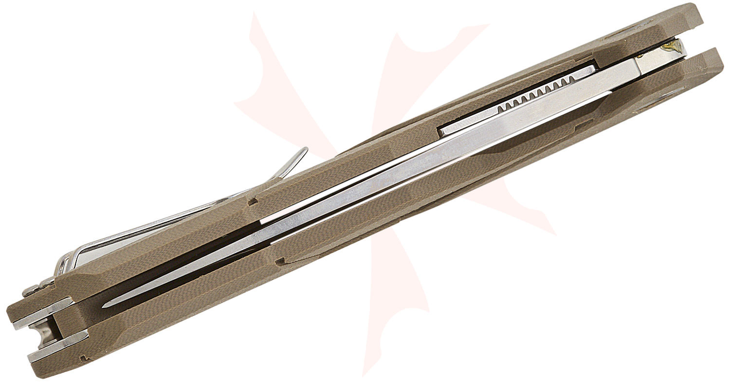 RUIKE Knives P138 Tanto Flipper 3.54" 14C28N Satin Blade, Sand G10 ...