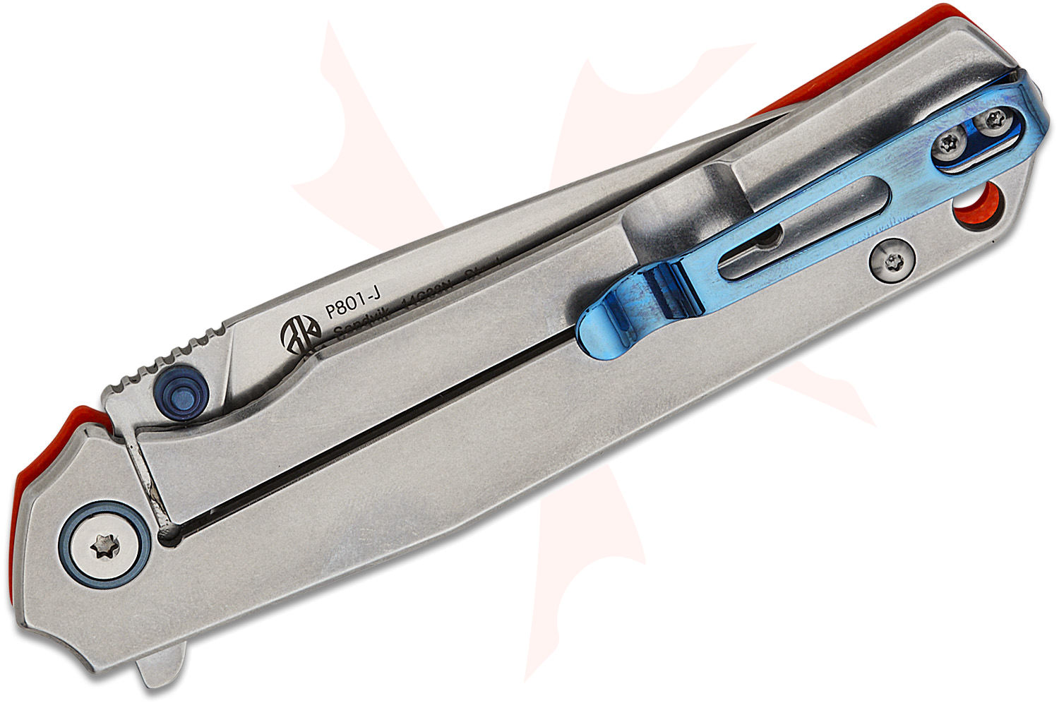 RUIKE Knives P801 Flipper Knife 3.46" 14C28N Stonewashed Blade, Orange G10 and Stonewashed Steel ...